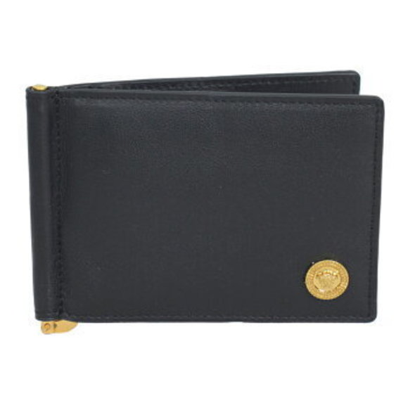 Versace | Bags | Versace Medusa Leather Money Clip Wallet Black | Poshmark